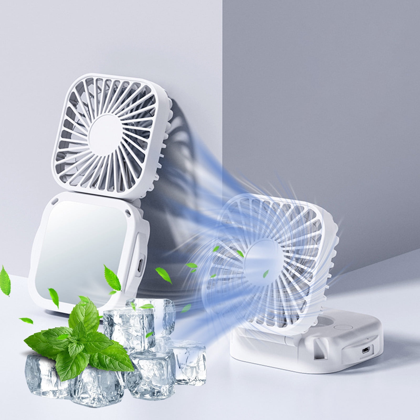 BiFandian 2-in-1 Handheld Fan with Makeup Mirror, Mini Foldable ...