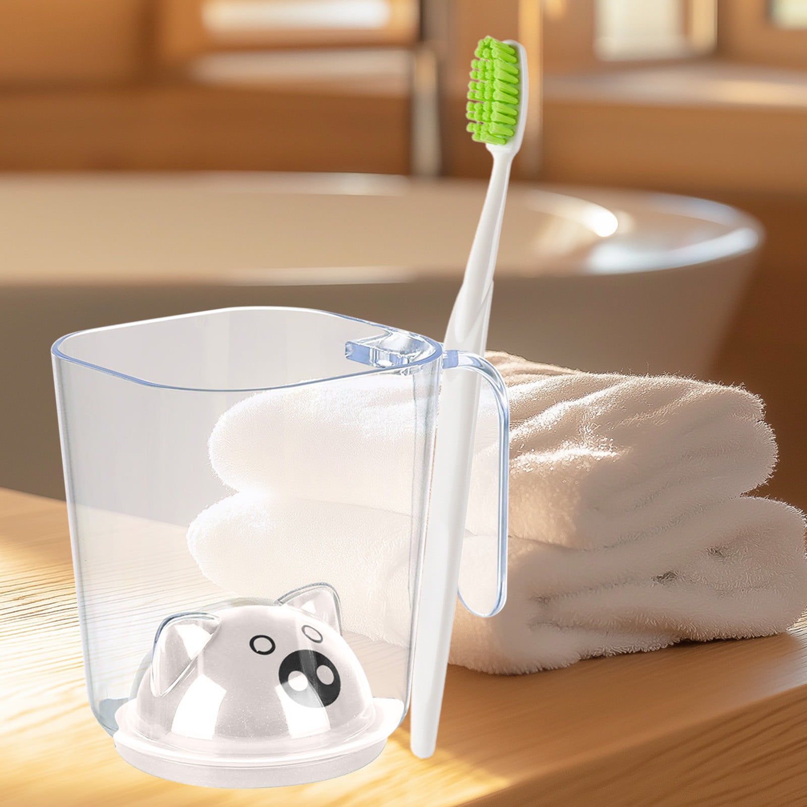 BiFandian Bathroom Tumbler Toothbrush Cups with Toothbrush Holder, Cute ...