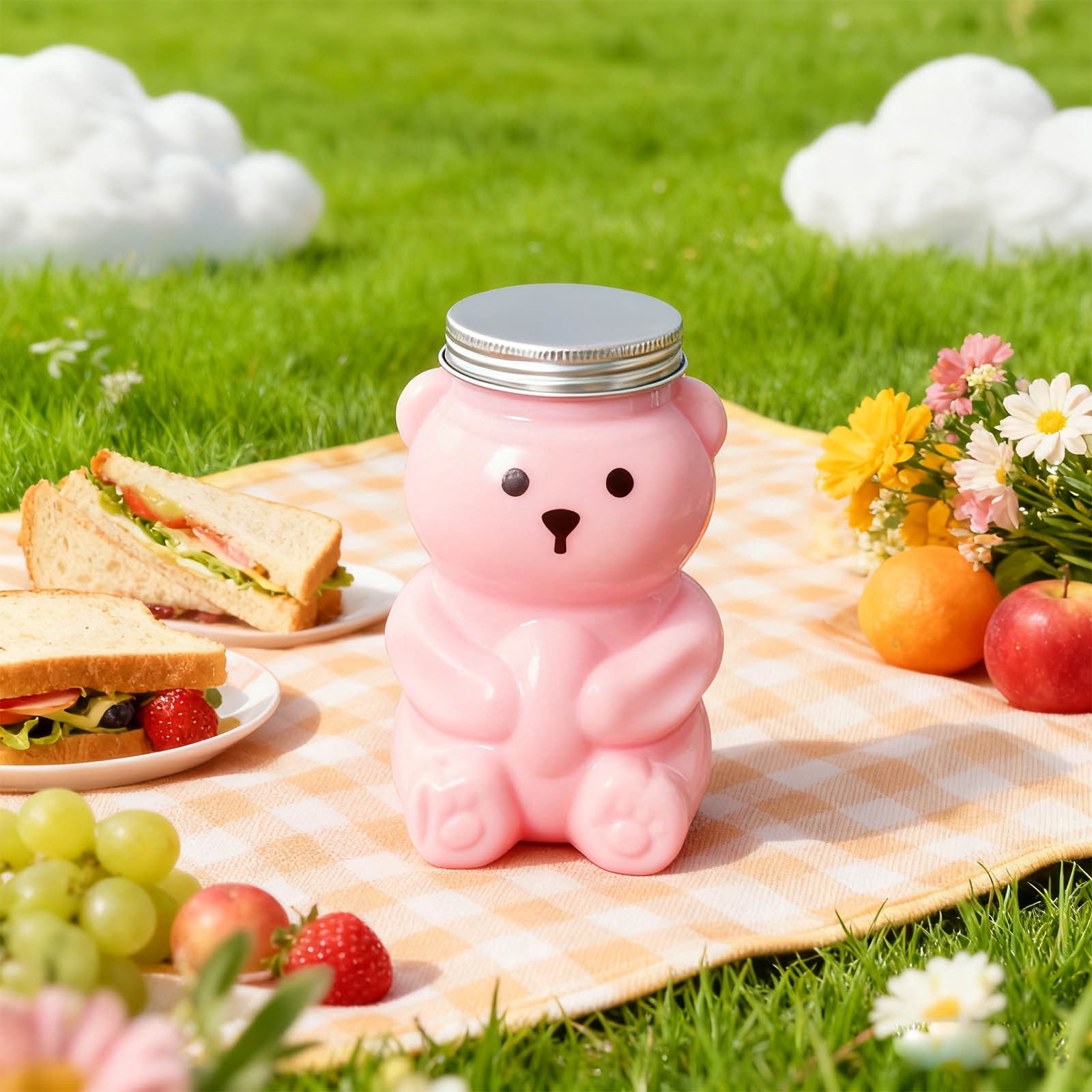 BiFandian Bear Sippy Cup with Straw, Bear Straw Cups, Bear Plastic Cup ...