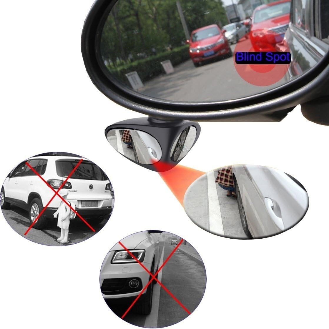 BiFandian Blind Spot Car Mirrors, 2-view Wide Angel Mirror Auxiliary ...