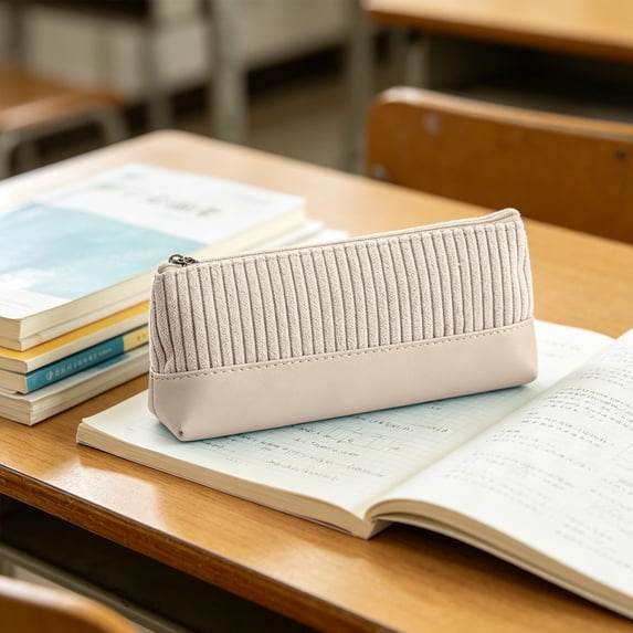 BiFandian Corduroy Solid Color Pencil Case Pouch, Stylish Stationery ...