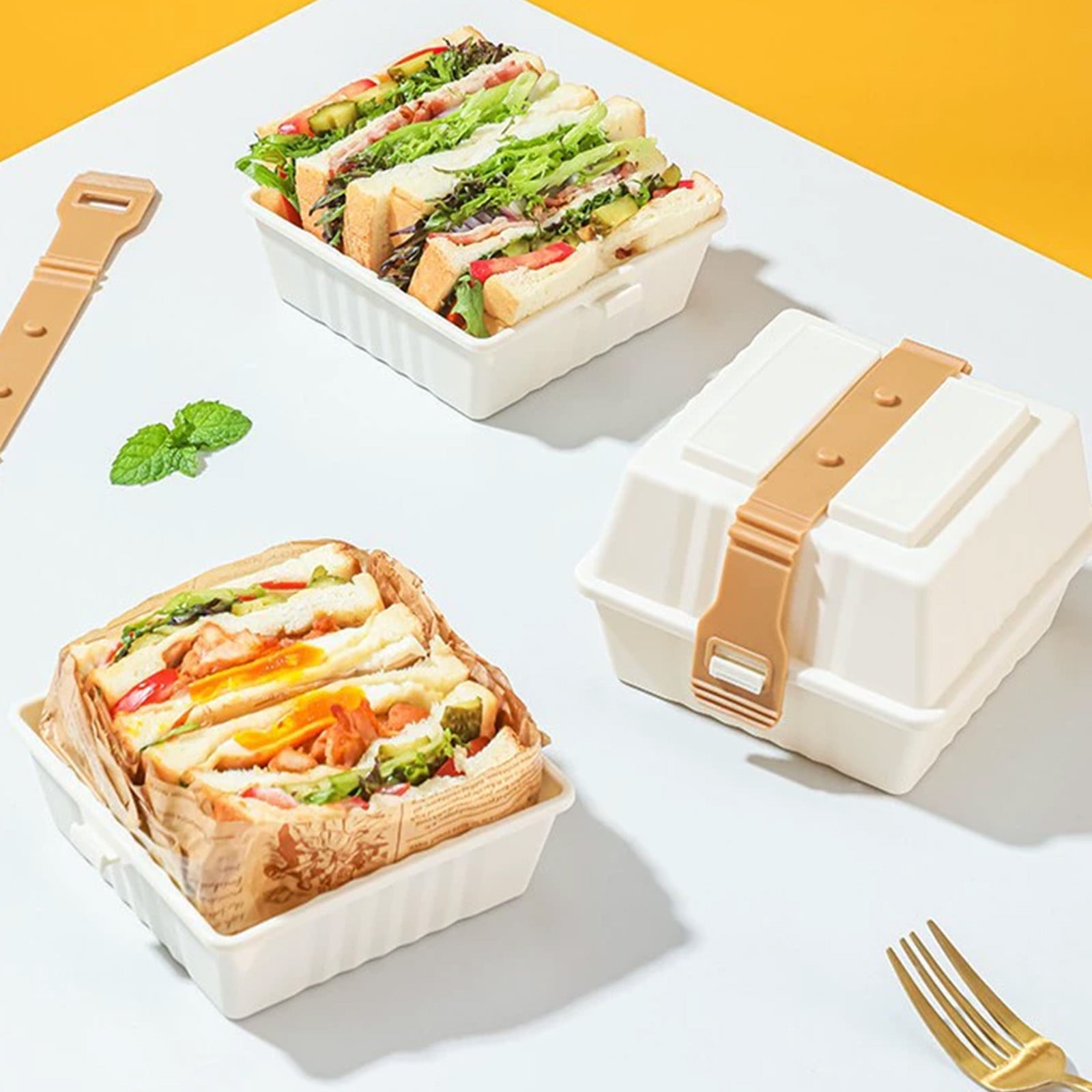 BiFandian Food Storage Container with Lid, Sandwitch Hamburger Storage ...