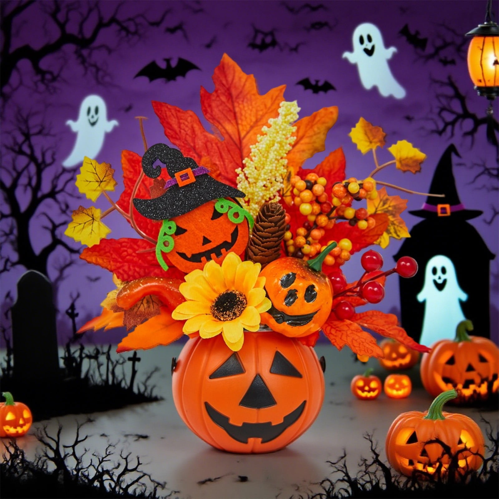 BiFandian Halloween Decoration Maple Leaf, Artificial Maple Leaves with ...