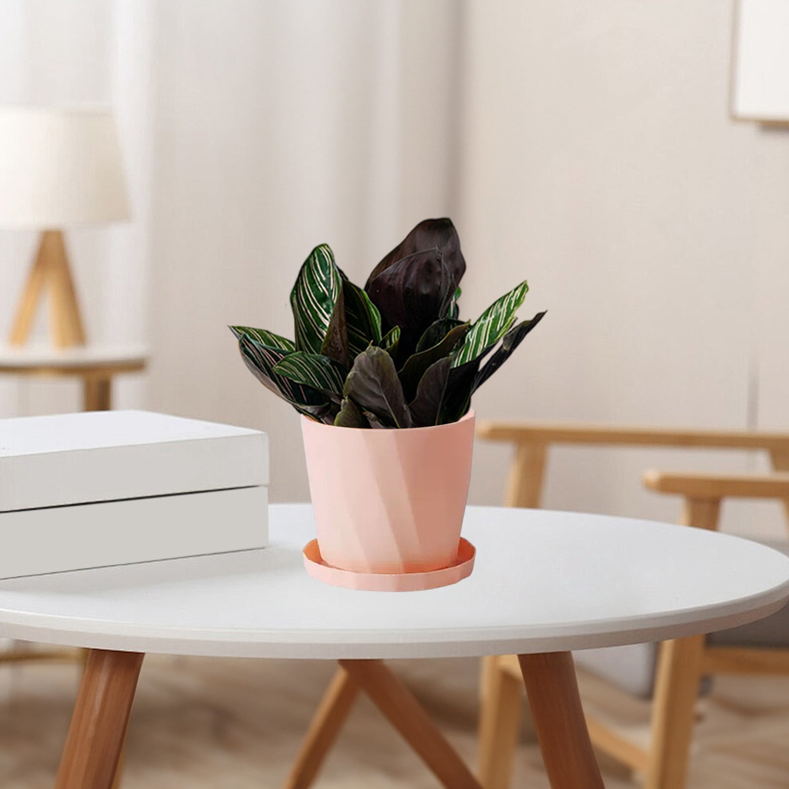 BiFandian Plastic Flower Pots with Tray for Indoor Plants, Outdoor ...