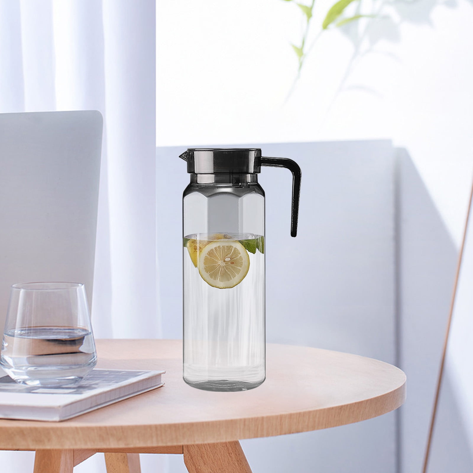 BiFandian Plastic Water Pitcher with Lid and Spout, Large Capacity ...