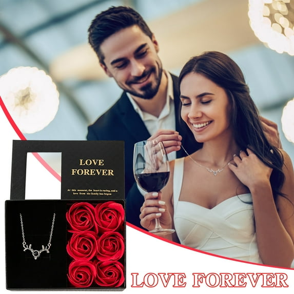 BiFandian Rose Jewelry Box, Lover Proposal Gift Box with Small Rose ...