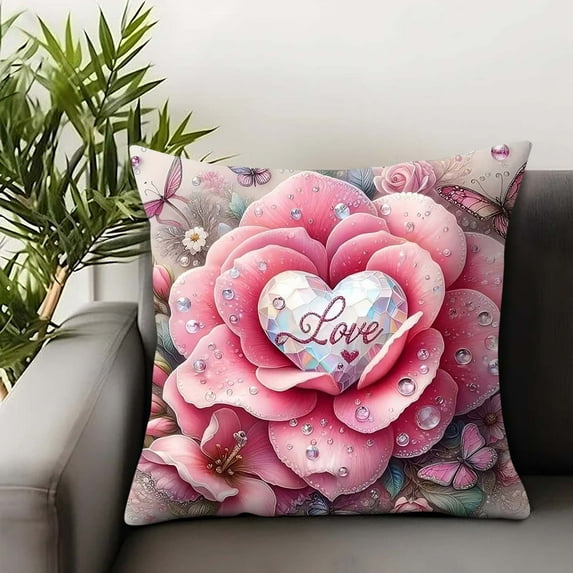 BiFandian Rose Pillow Cover, Themed Sofa Decoration Cushion Case ...