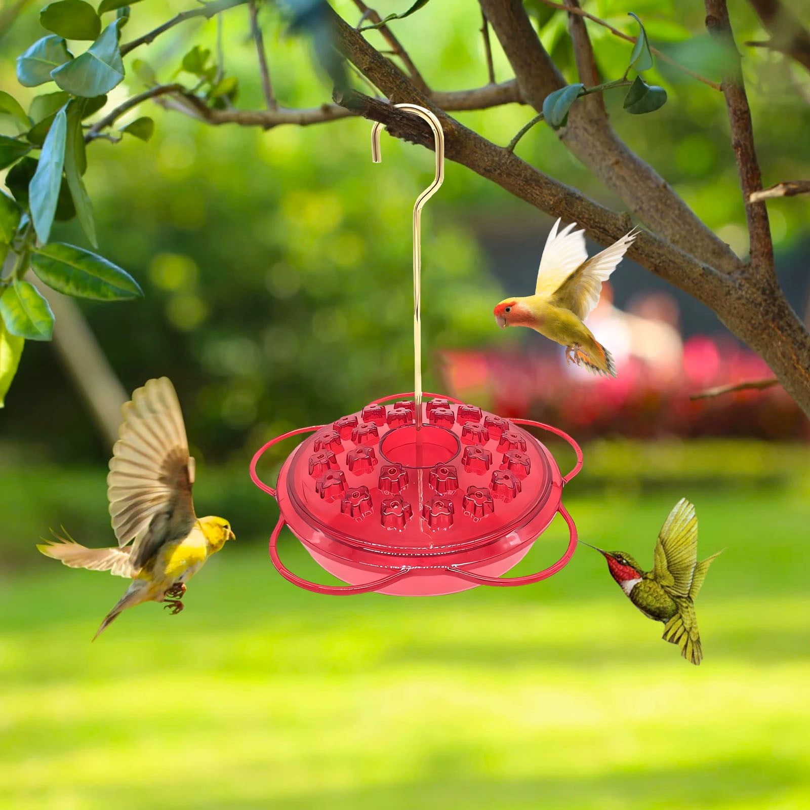 BiFandian Round Hanging Hummingbird Feeder, Flower Beak Design Leak ...