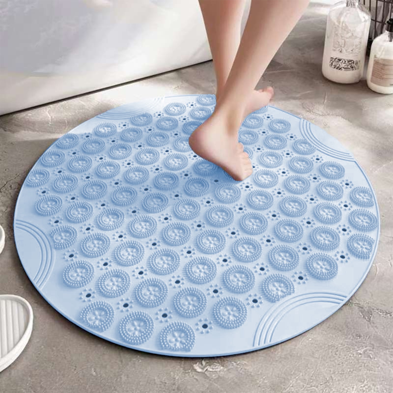 BiFandian Shower Foot Scrubber Mat, Non-Slip Exfoliating Feet Scrub ...
