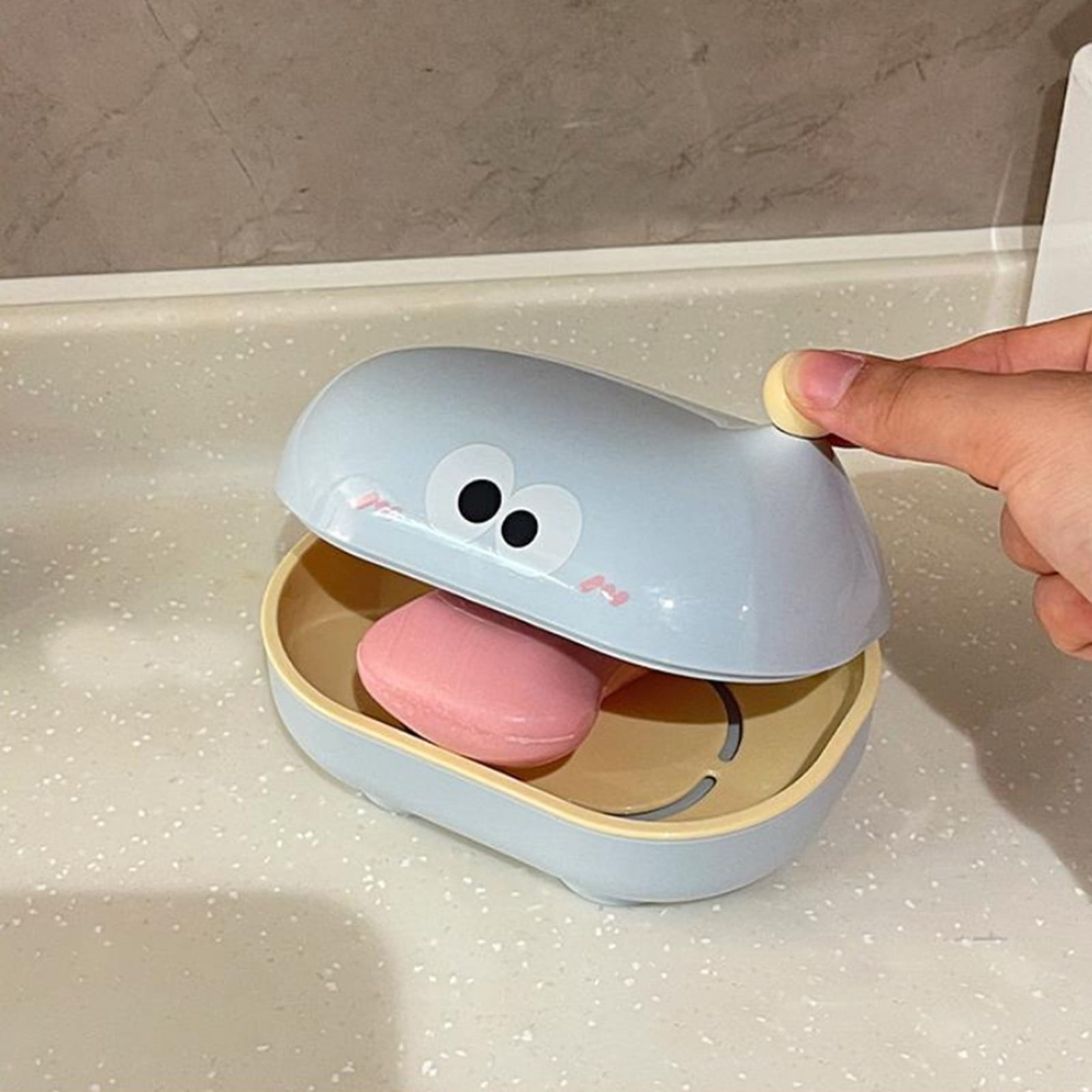 BiFandian Soap Holder with Lid, Cartoon Portable Soap Dish with ...