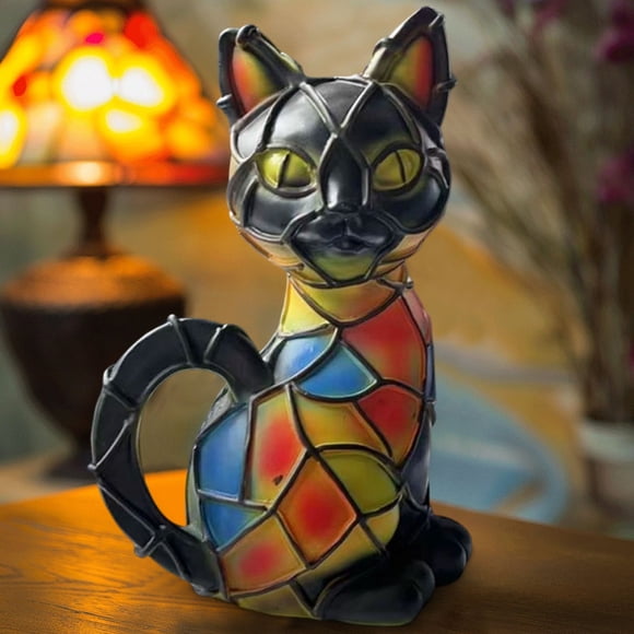 Stained Glass Cat Lamp