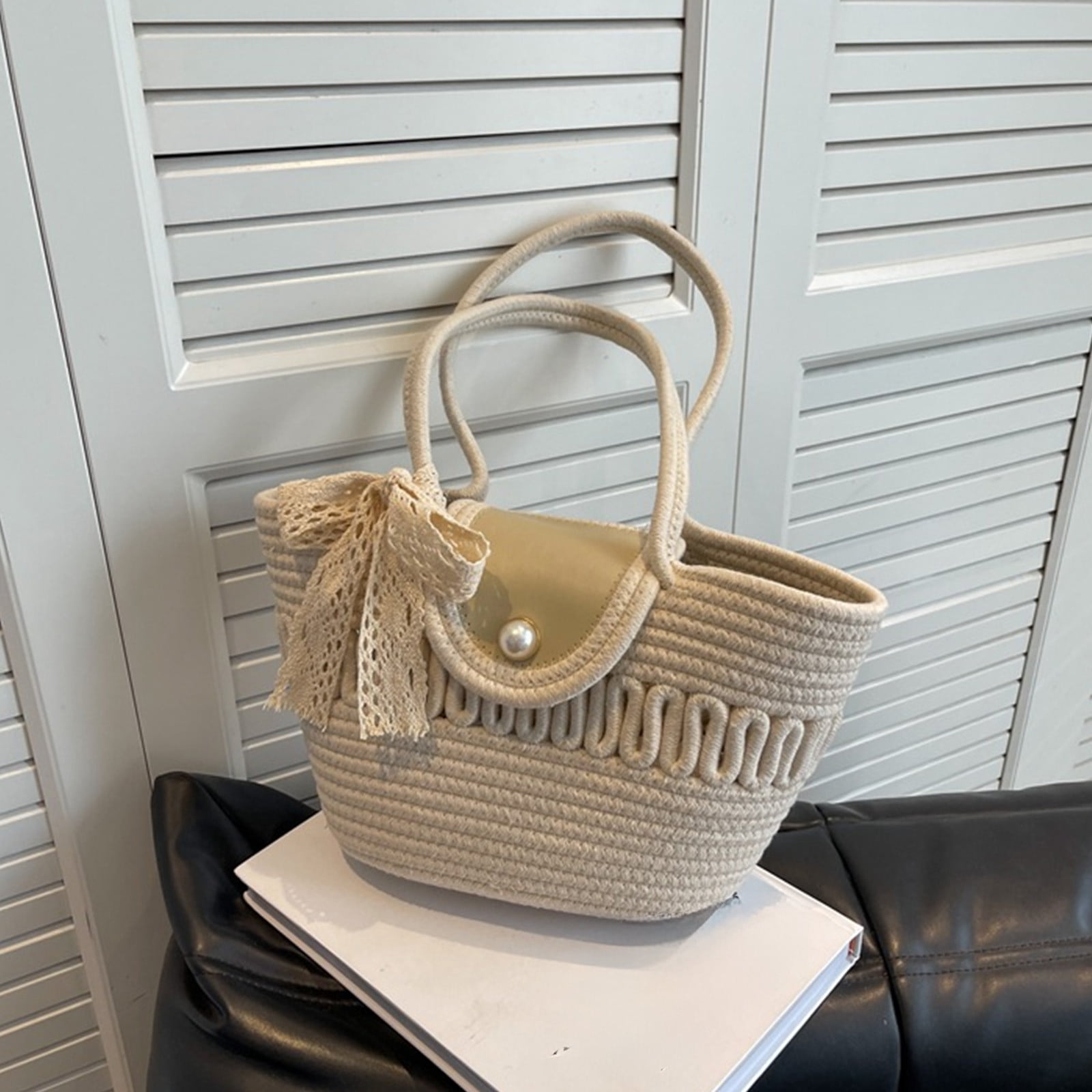 BiFandian Straw Bag for Women ,Beach Tote, Summer Shoulder Bag, Stylish ...