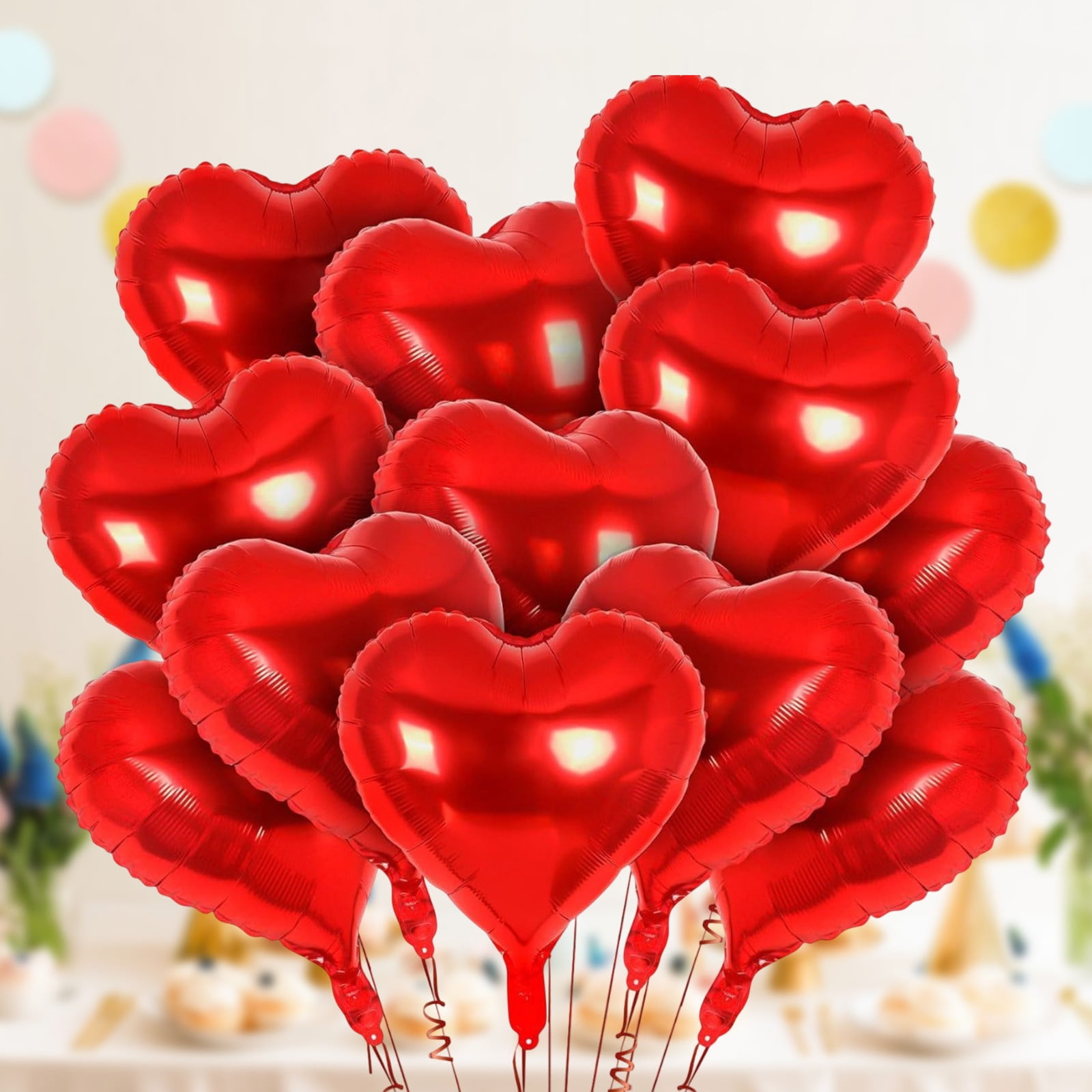 BiFandian Valentine's Day Heart Balloons Decorations, Set of 10 Heart ...