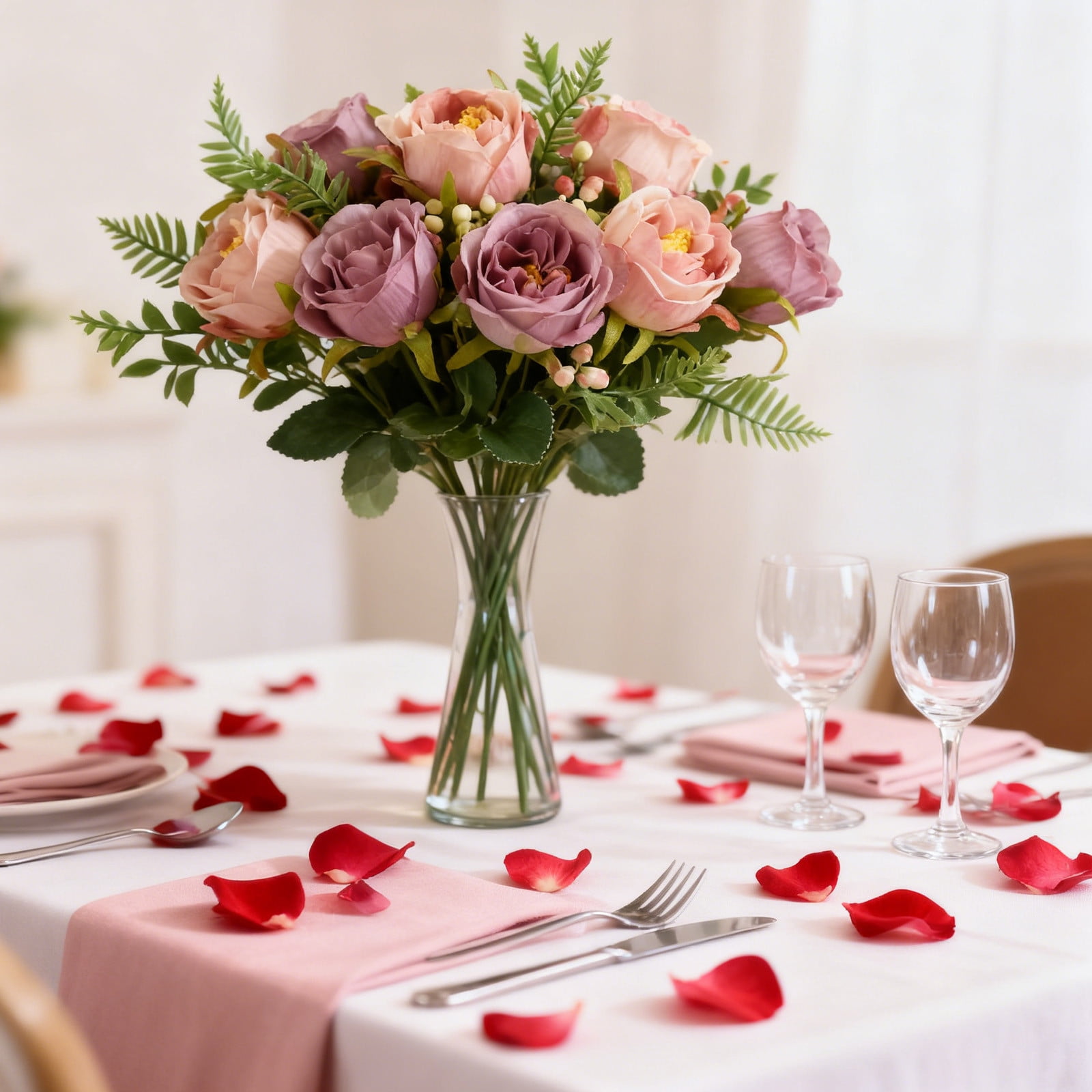 BiFandian Valentine's Day Rose Bouquet, Multi Headed Rose Hand Tied ...