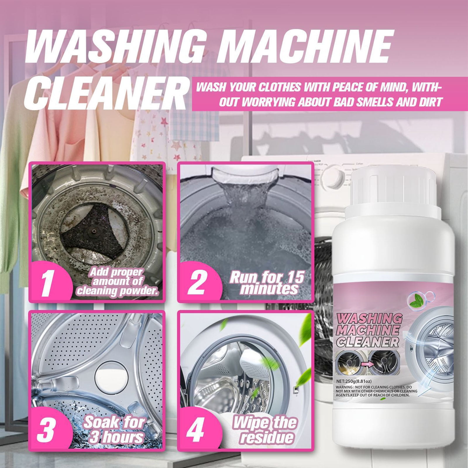 BiFandian Washer Inner Drum Cleaning Solution, Powerful Stain and ...