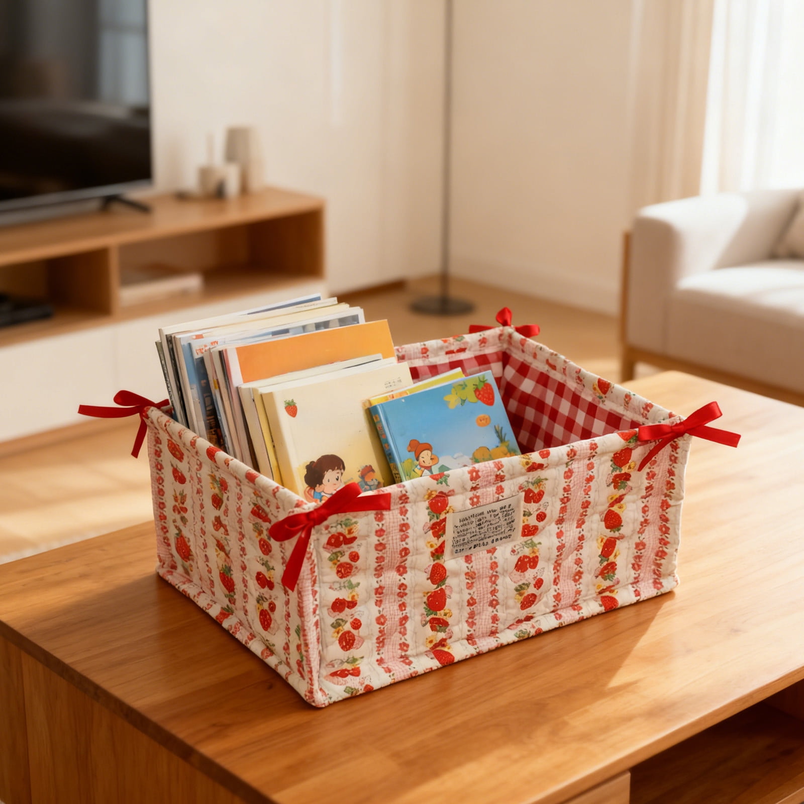 BiFandian Woven Desktop Basket, Handled Storage Tray for Snacks and ...