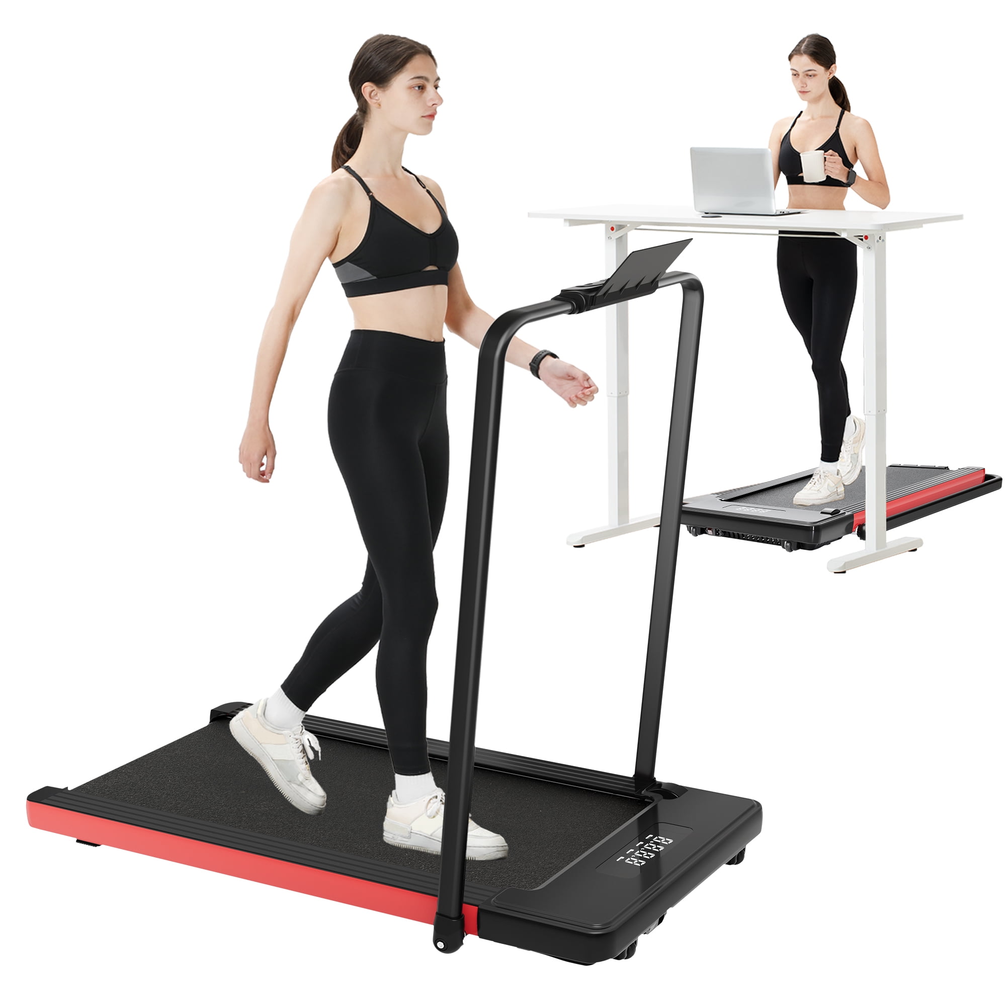 BiFanuo 2 in 1 Folding Treadmill, Portable Compact Electric Indoor ...