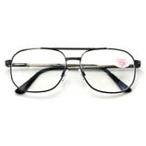 BiFocal Metal Aviator Reading Glasses - Spring Hinge Square Large Lens ...
