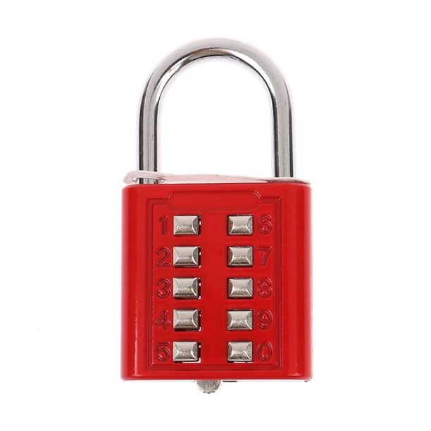 BiJun 10-Digit Combination Padlock Button Lock for Cabinets, 1 Piece ...