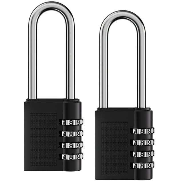 BiJun Heavy Duty 2.6 Inch Long Shackle Combination Lock, 4-Digit ...