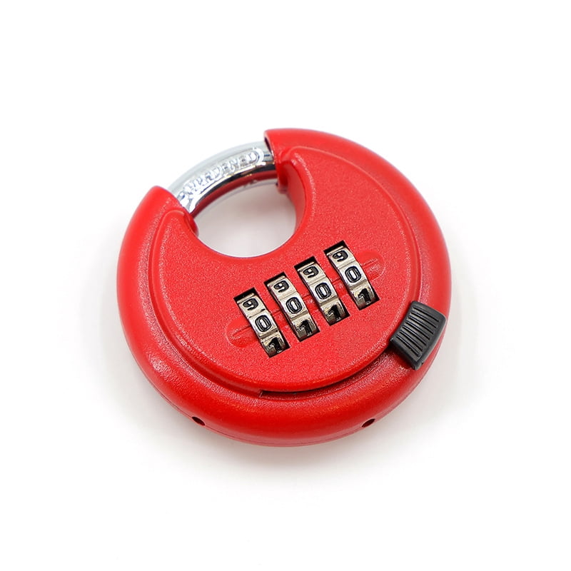 BiJun 4 Digit Combination Disc Padlock with Hardened Steel Shackle ...