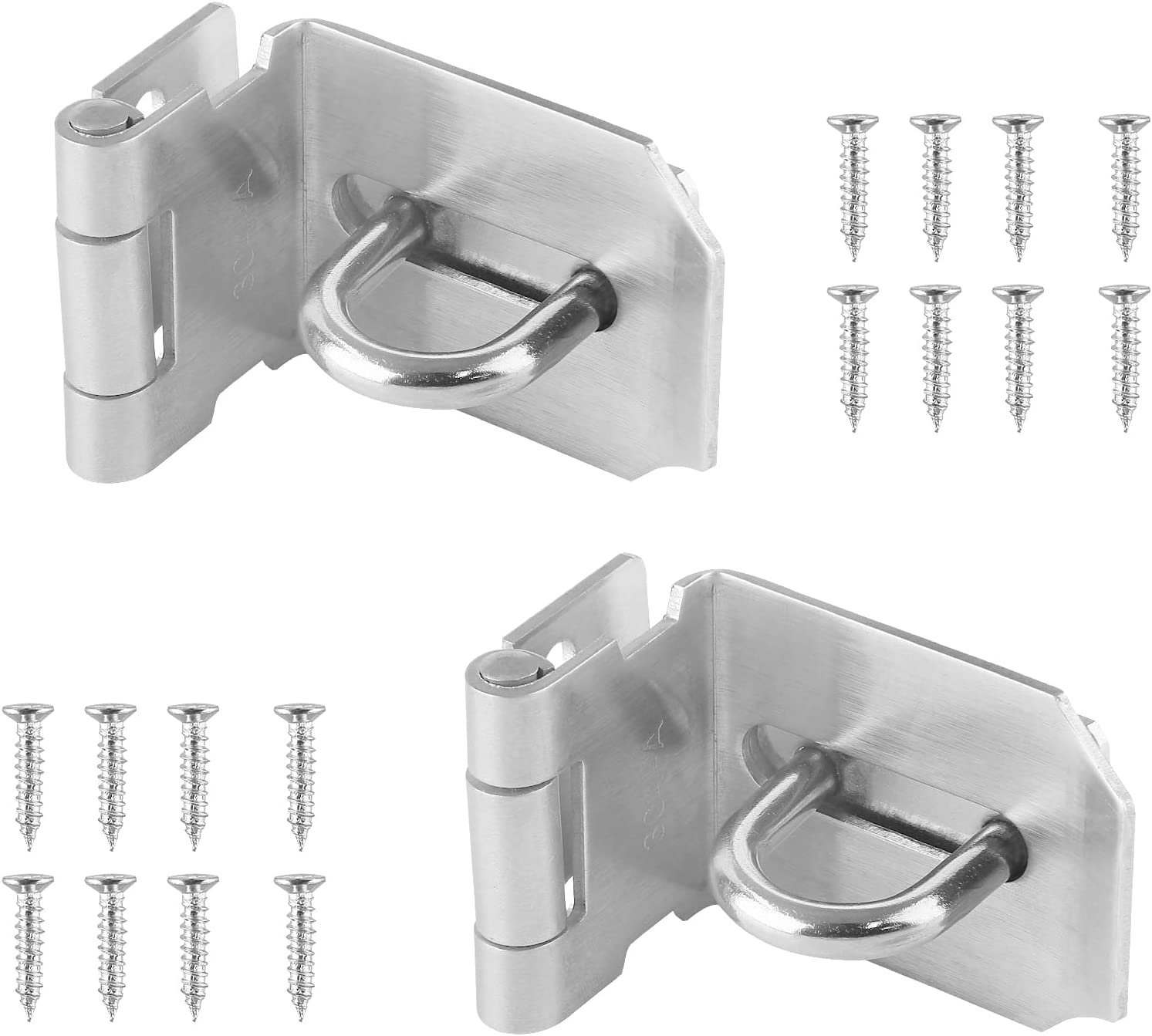 Frcolor 2Pcs 4 Inches Padlock Hasp Door Clasp Hasp Lock Latch Stainless ...