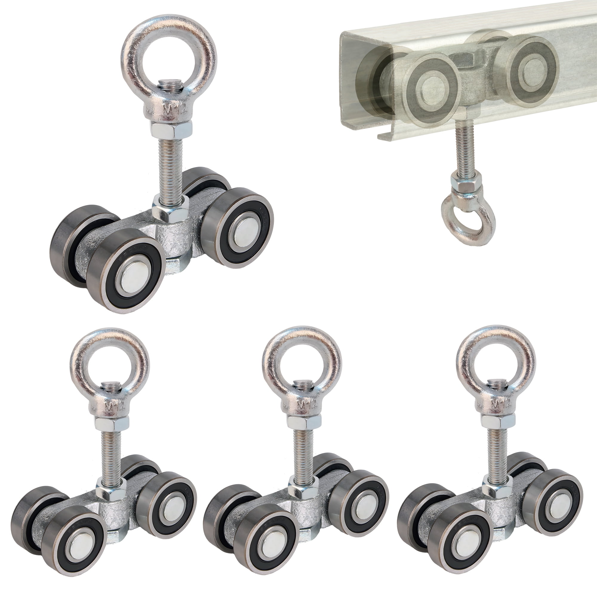 BiJun 4 Wheel Silent Trolley Assembly Rollers Four Bearing Trolley ...