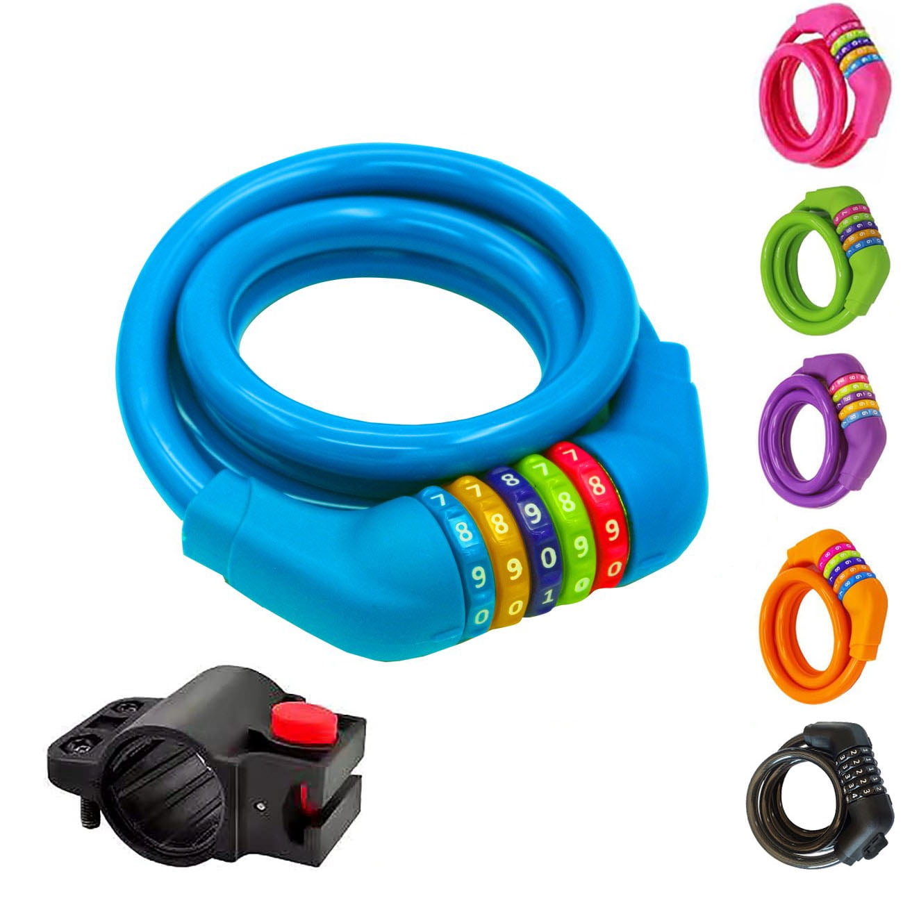 BiJun Bike Chain Lock, 5-Position Combination Bike Lock, with Mounting ...