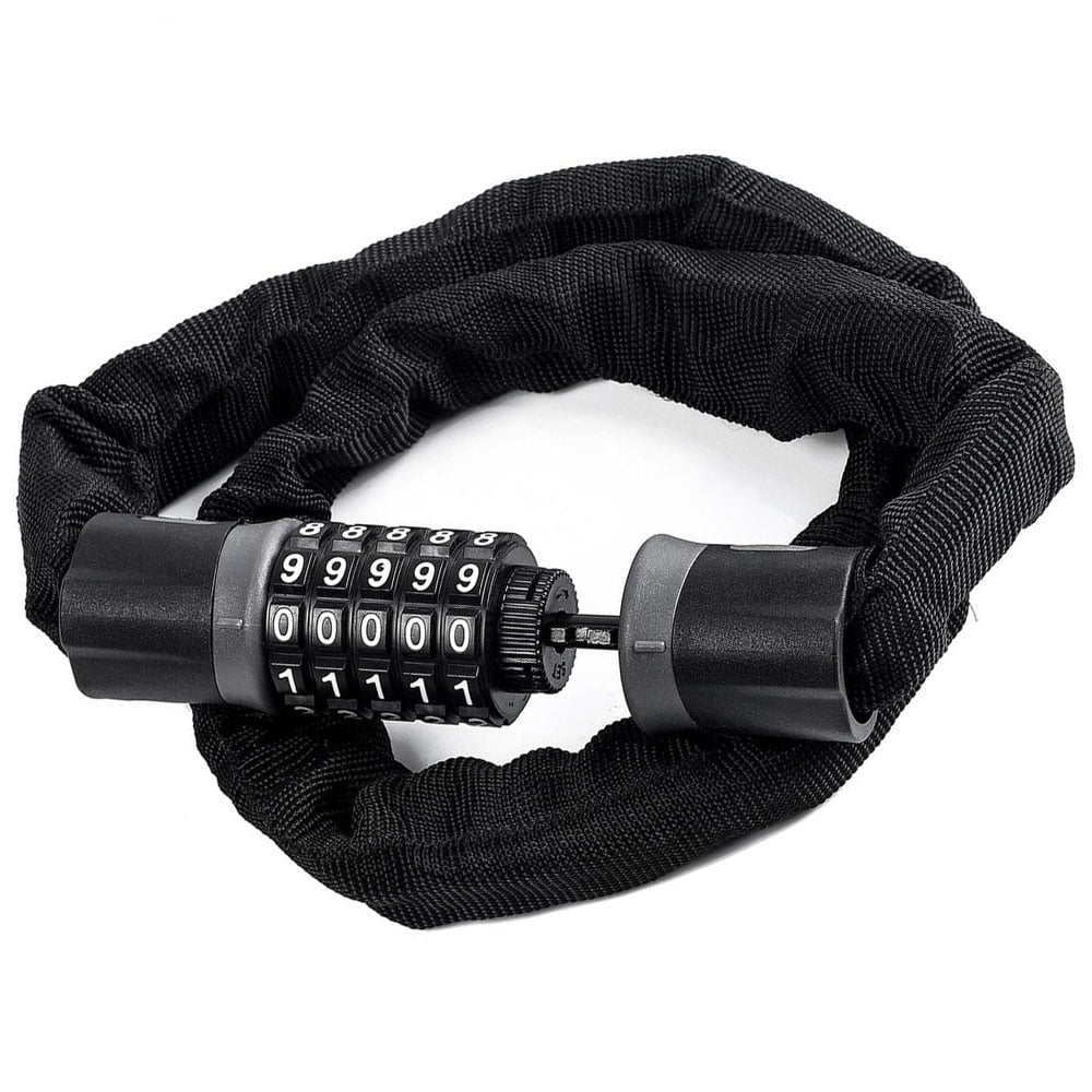 BiJun 5-Digit Combination Bike Chain Lock with Cable, Mounting Bracket ...