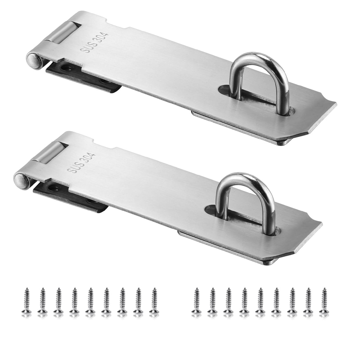 "BiJun 2-Pack 5"" Stainless Steel Door Latch Hasps, Thickened Safety ...