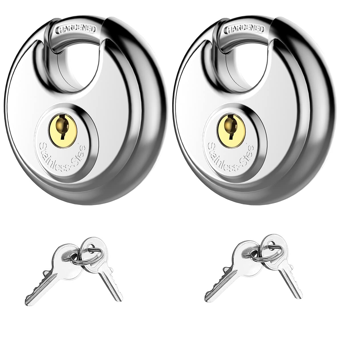 BiJun Keyed Padlock, Stainless Steel Discus Padlock , suitable for ...