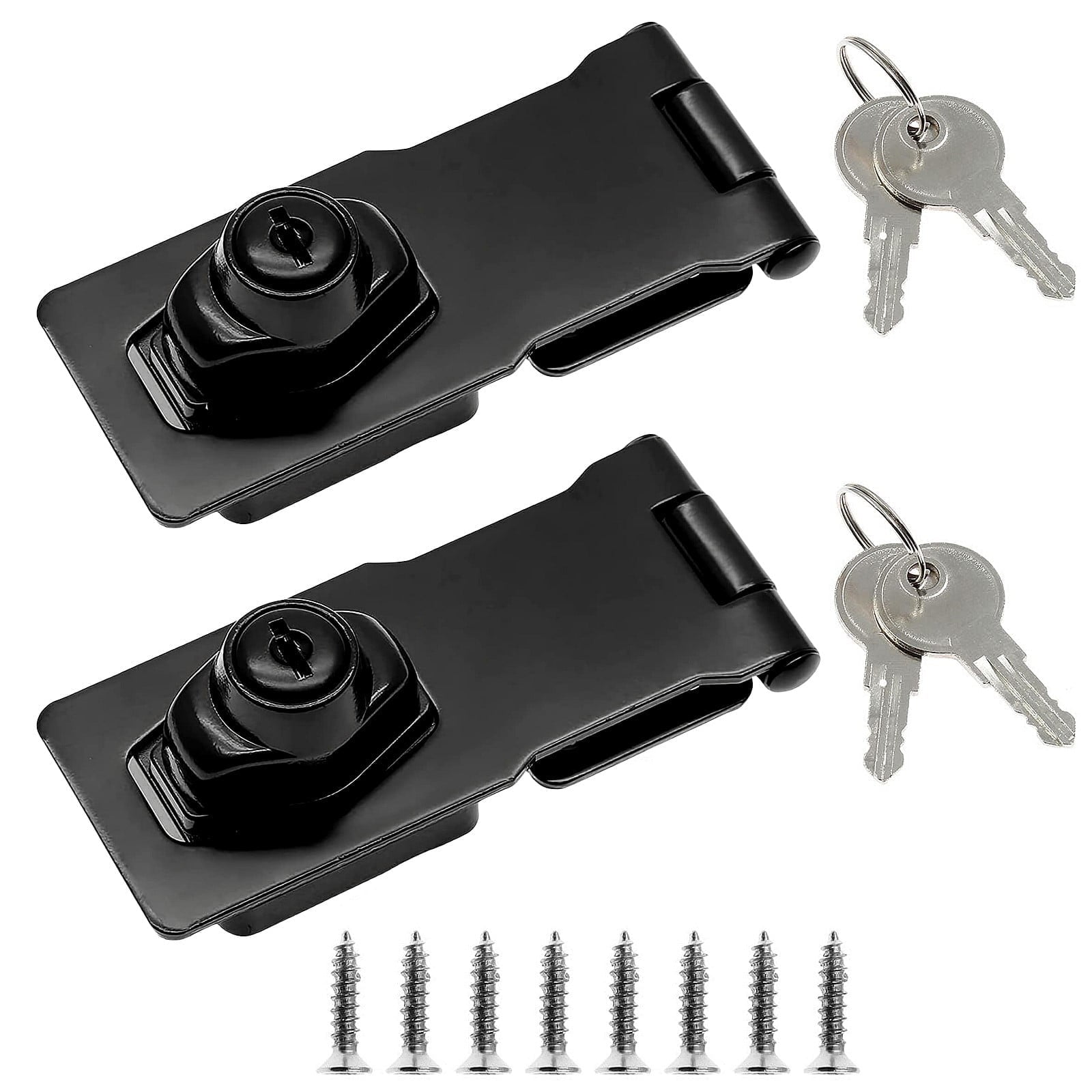 Gate Door Shed Latch Lock Padlocks Metal Hasp Staple Set 4 inch Long ...