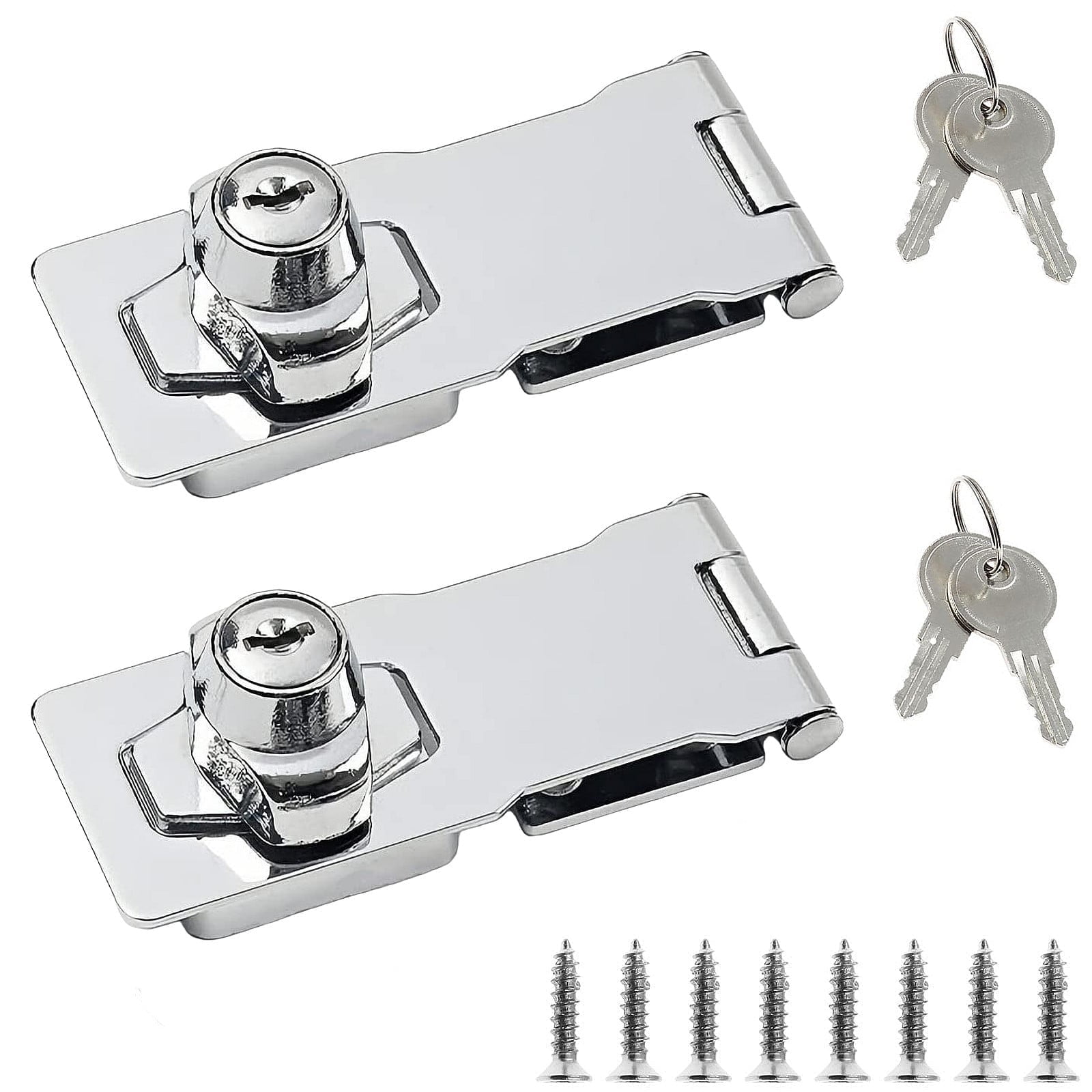 "BiJun 3"" Stainless Steel Padlock Latch Lock with Keys for Door, Shed ...