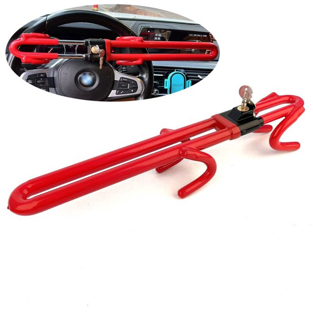 BiJun Auto Safety Vehicle Steering Wheel Lock, Adjustable Anti-Theft ...
