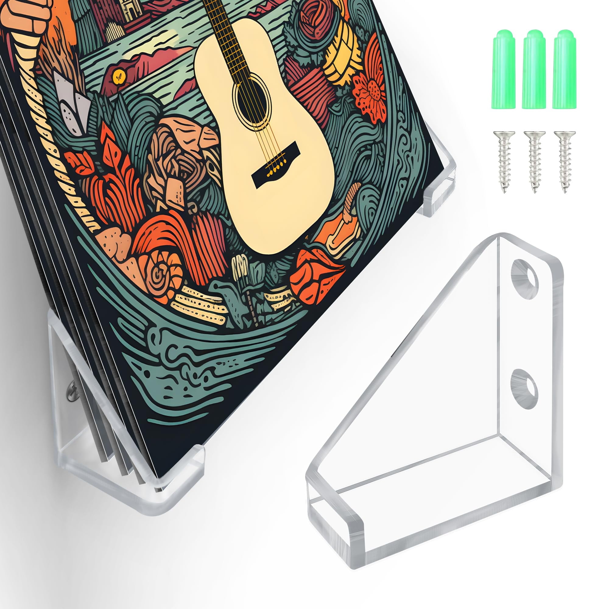 BiJun Vinyl Record Rack Storage Organizer, 6 Pack Clear Acrylic Wall ...