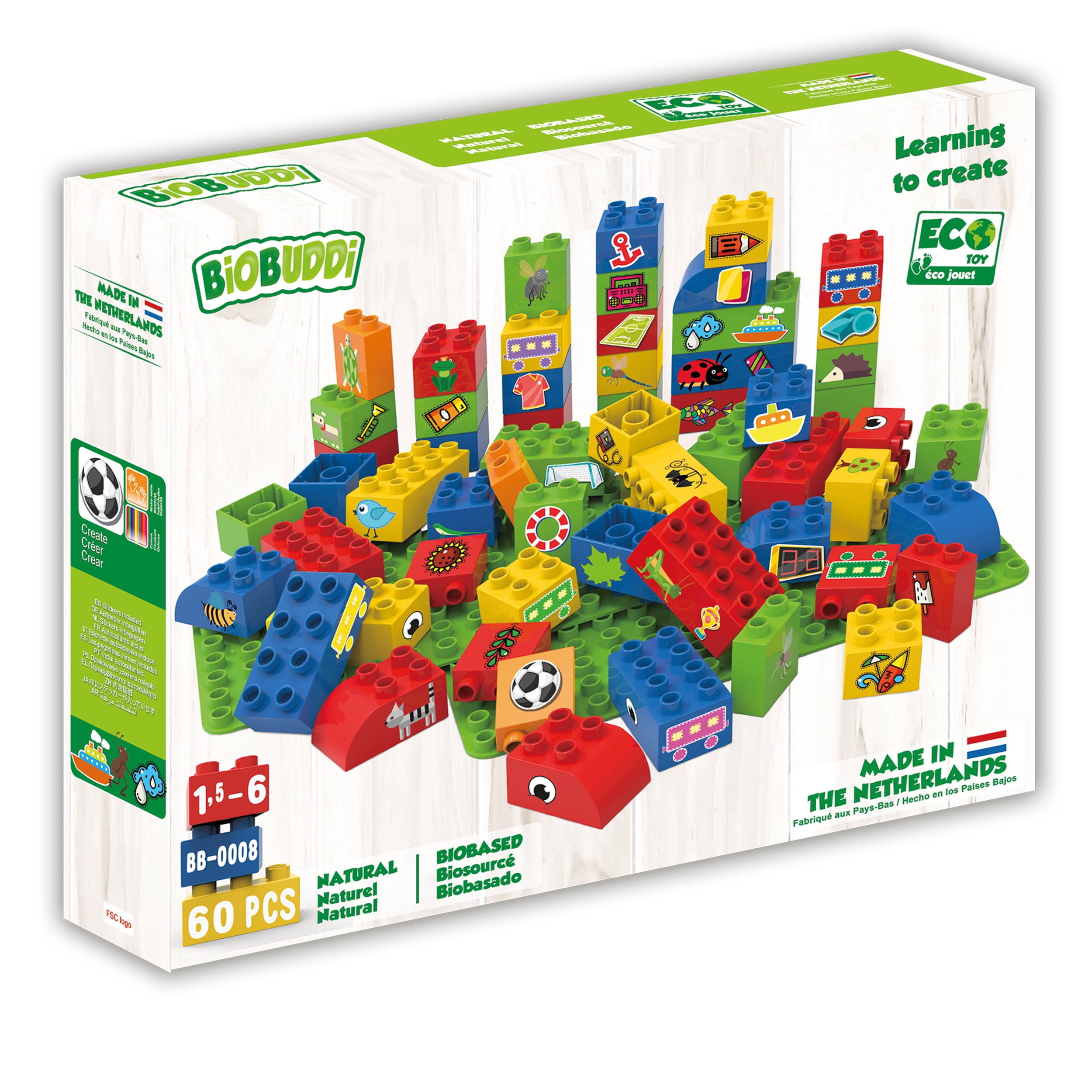 BiOBUDDi Educational - Bio Based Recyclable Building Blocks - Walmart.com