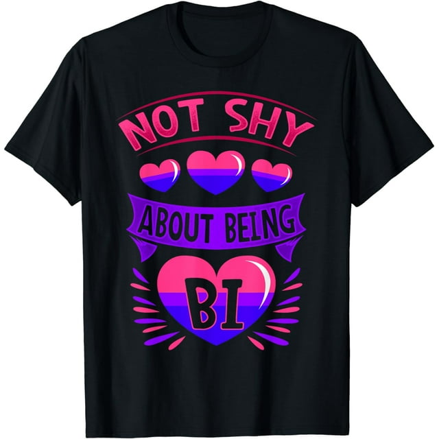 BiSexual Gay Pride Month Funny Not Shy About Being Bi Pride T-Shirt ...