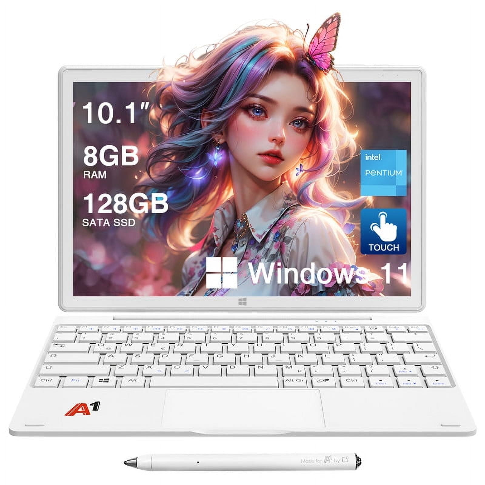 BiTECOOL 2 in 1 touch screen laptop,Win11 8+128GB free keyboard and Stylus - Walmart.com