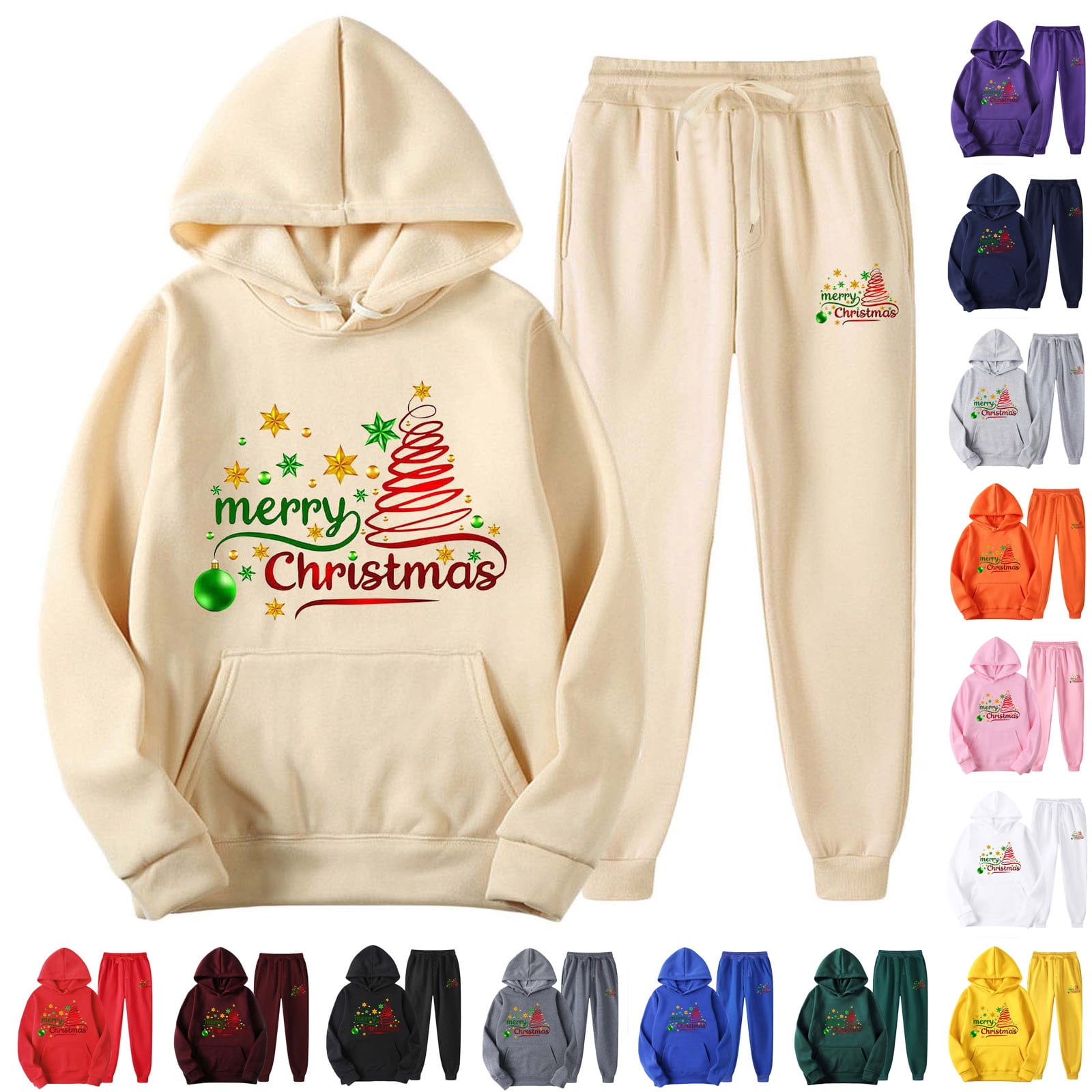 BiZtdJrK 2 Piece Sets for Men Christmas Funny Graphic Jogger Sweatsuit ...