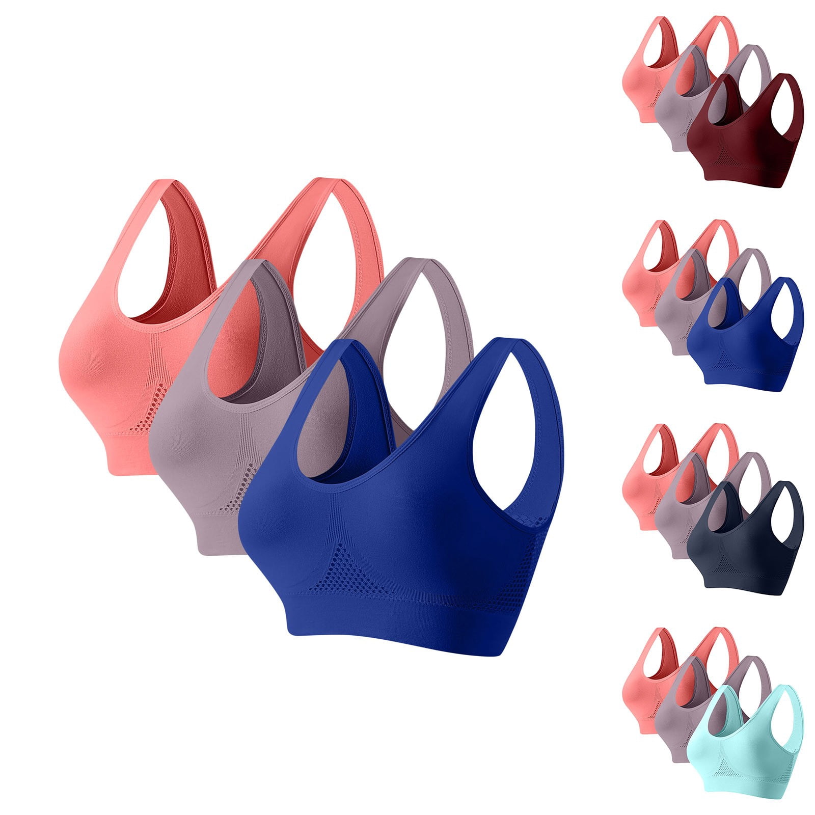 BiZtdJrK 3 Pack Womens Push Up Bras Plus Size Full Coverage Fitness ...