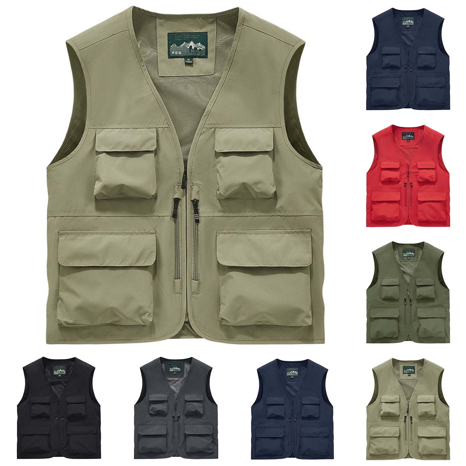 BiZtdJrK Big and Tall Cargo Vest for Men Loose Fit Sleeveless Workwear ...