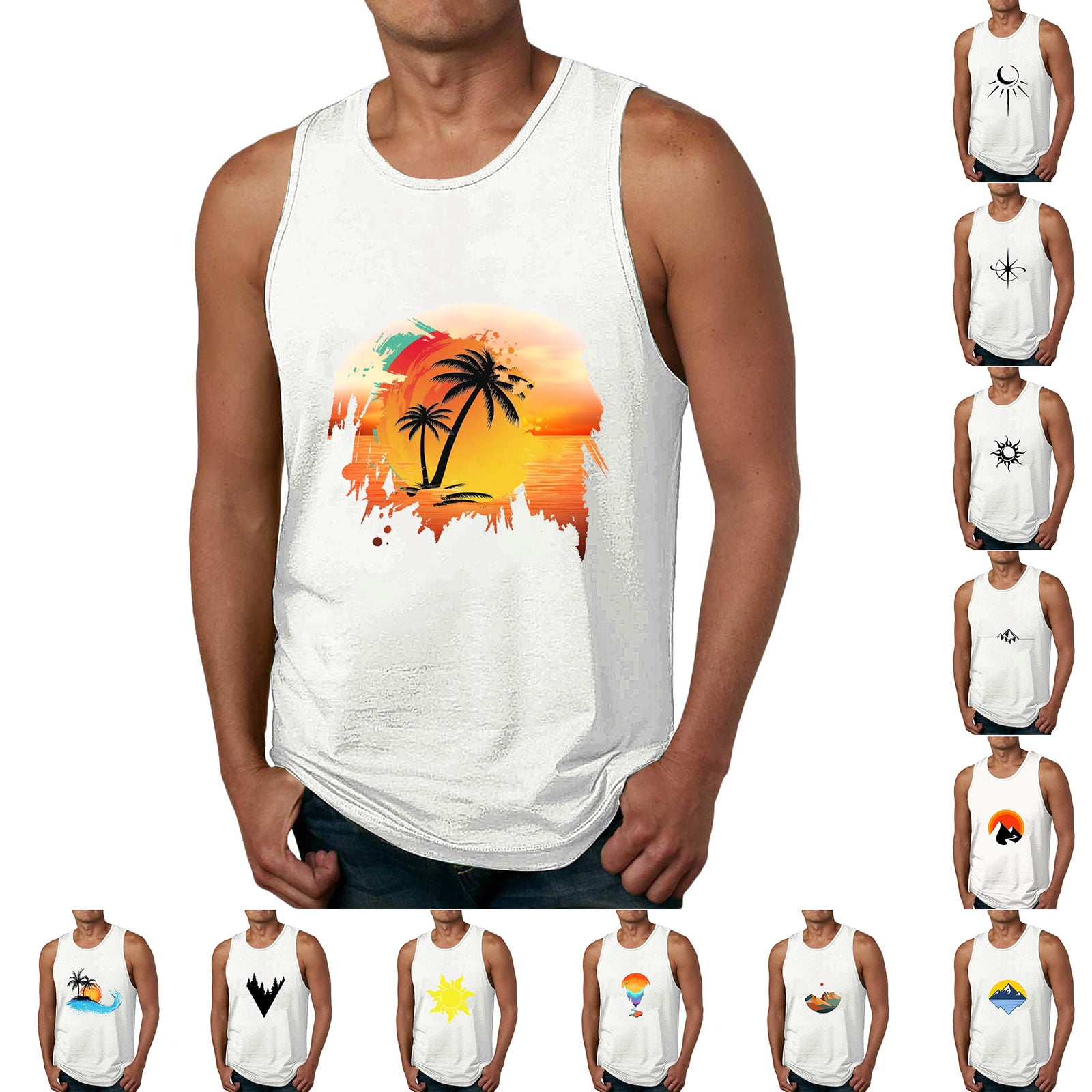 BiZtdJrK Big and Tall Tank Tops for Men 2025 Trendy Printed Sleeveless ...