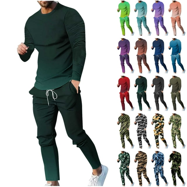 BiZtdJrK Big and Tall Tracksuits for Men Fashion Gradient Print Long ...