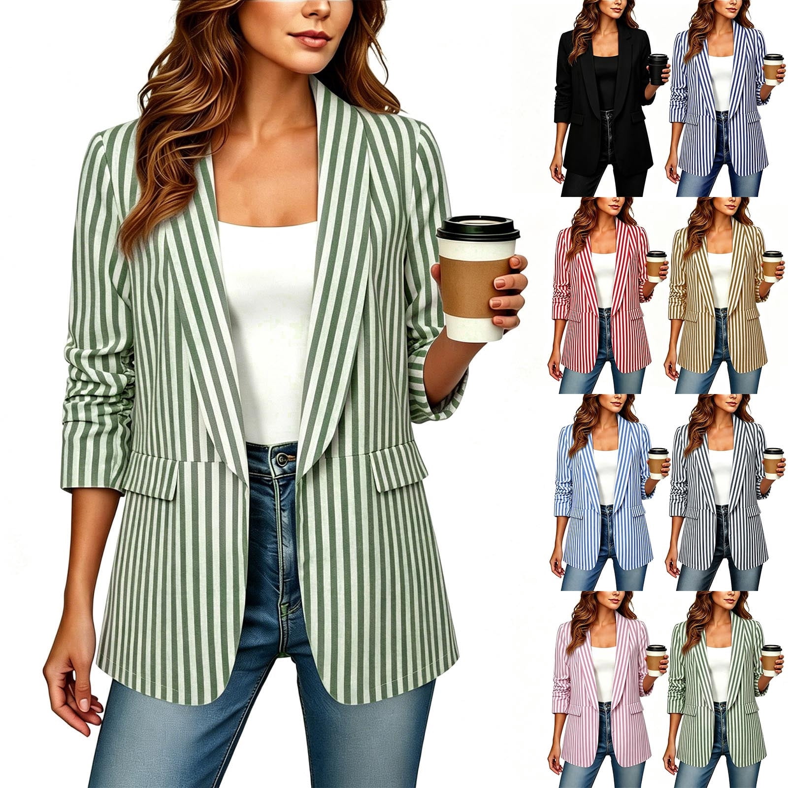BiZtdJrK Blazers for Women Business Casual Long Sleeve Work Jackets ...