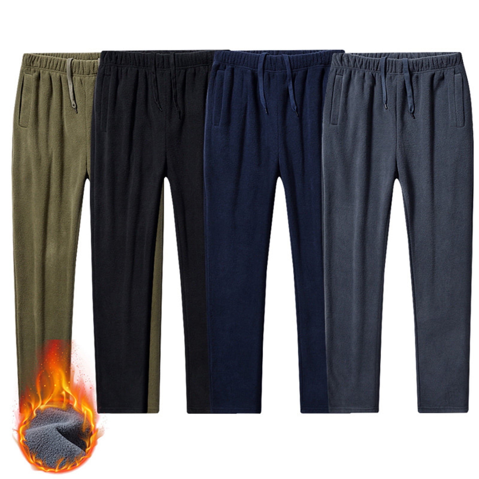 BiZtdJrK Blue Mens Fleece Pajama Pants Winter Warm Fuzzy Lounge Bottoms ...