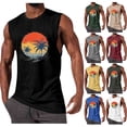 BiZtdJrK Blue Workout Sport Tank Shirts for Men Hawaiian Print Crew ...