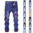 BiZtdJrK Boy's Skinny Ripped Jeans Destroyed Distressed Taper Zipper ...