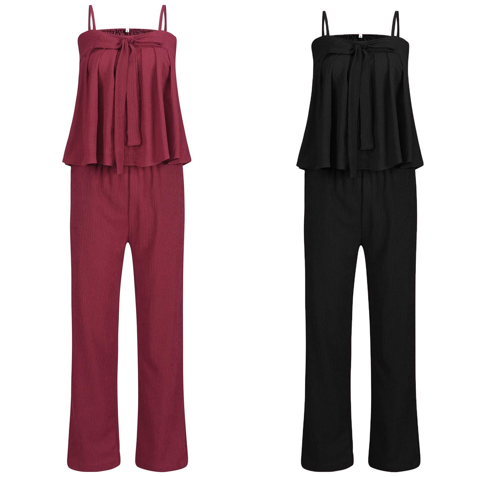 BiZtdJrK Casual Outfits for Women 2 Piece Sets Bow Ruffle Spaghetti ...
