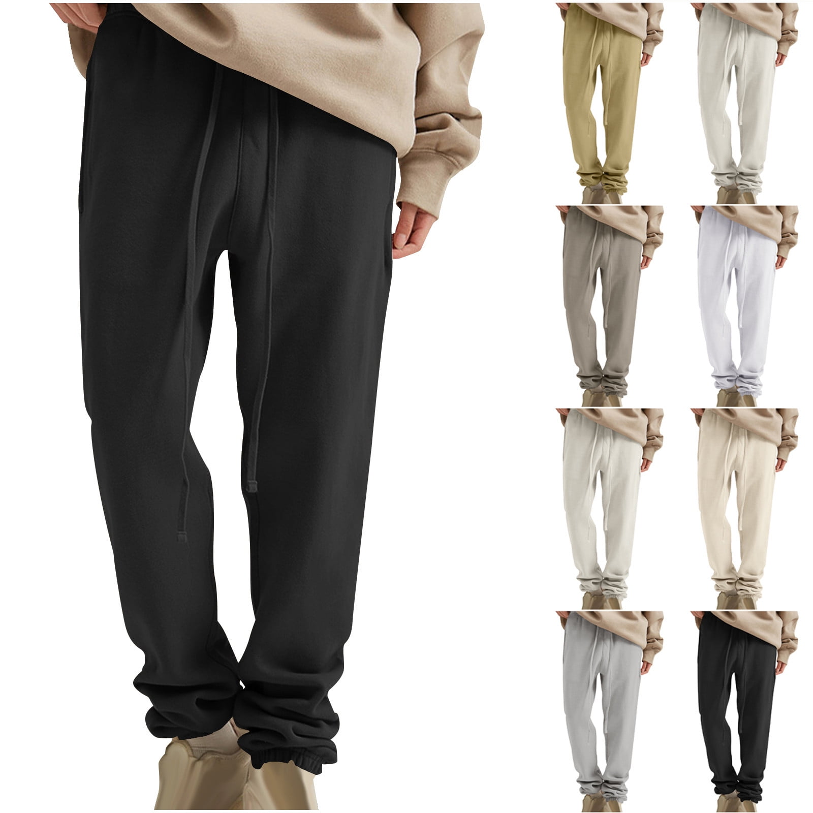 BiZtdJrK Cotton Sweatpants for Men Elastic Bottom Athletic Jogger Pants ...