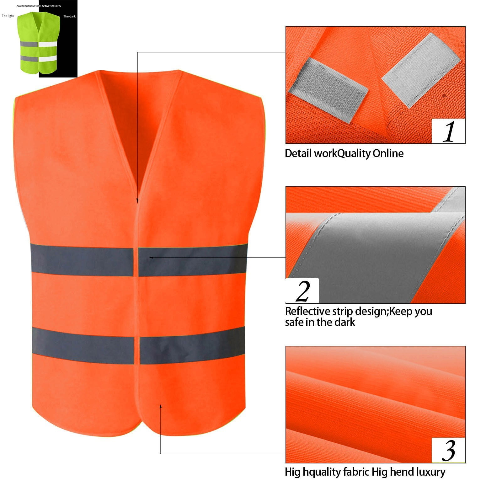 BiZtdJrK Cycling Vests for Men High Visibility Reflective Safety Vests ...
